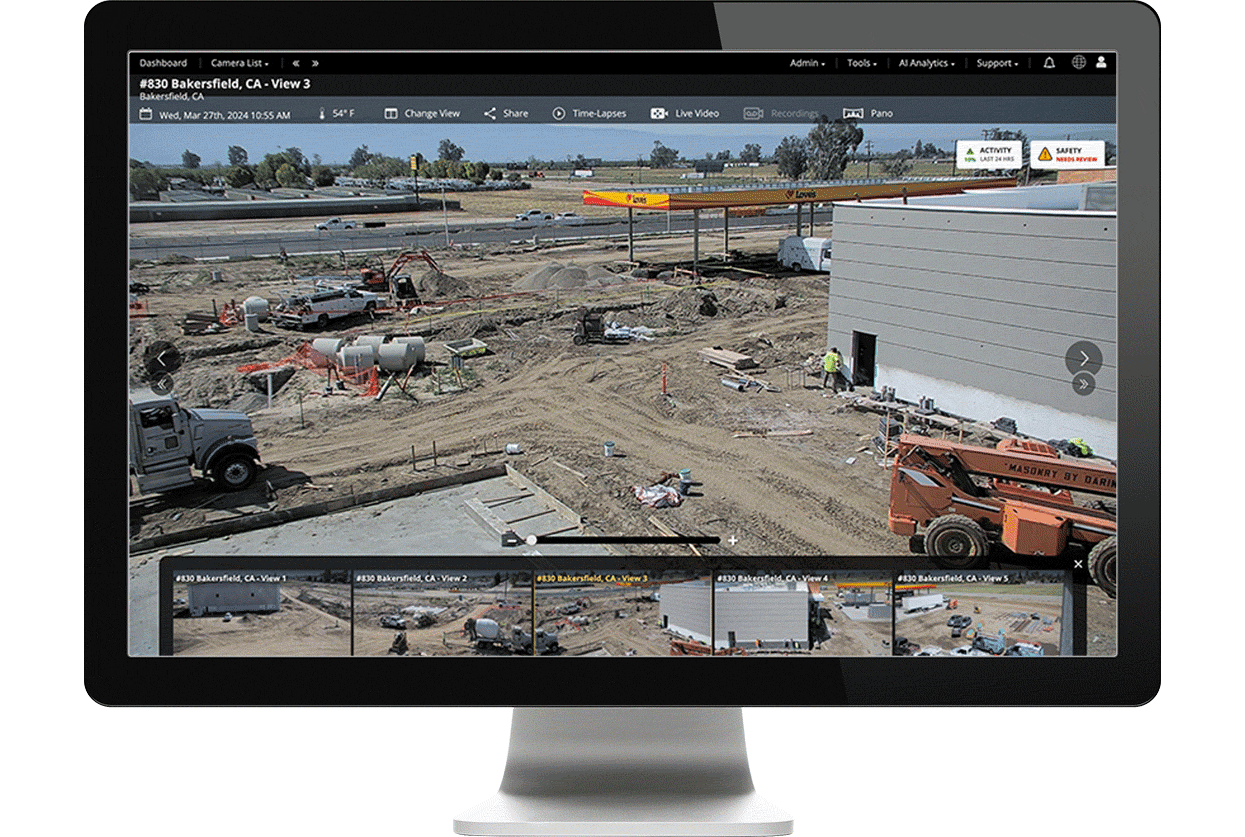 Full jobsite visibility with OxBlue's construction camera software